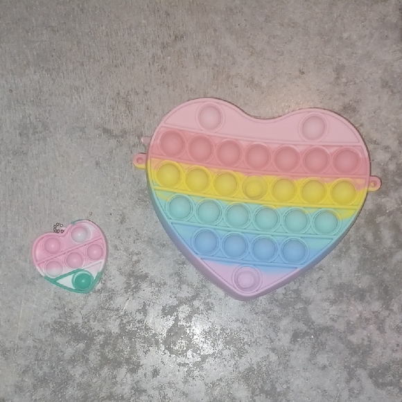 Toys | Heartshaped Rainbow Pop It Fidget Toy Purse | Poshmark